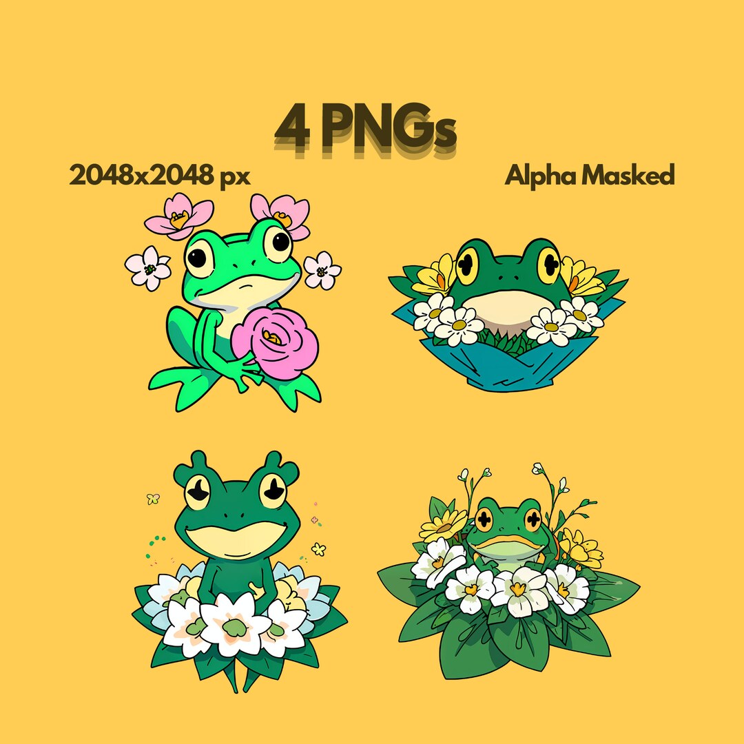 Frogs PNG Clipart Designs High Quality Pack of 4 - Etsy