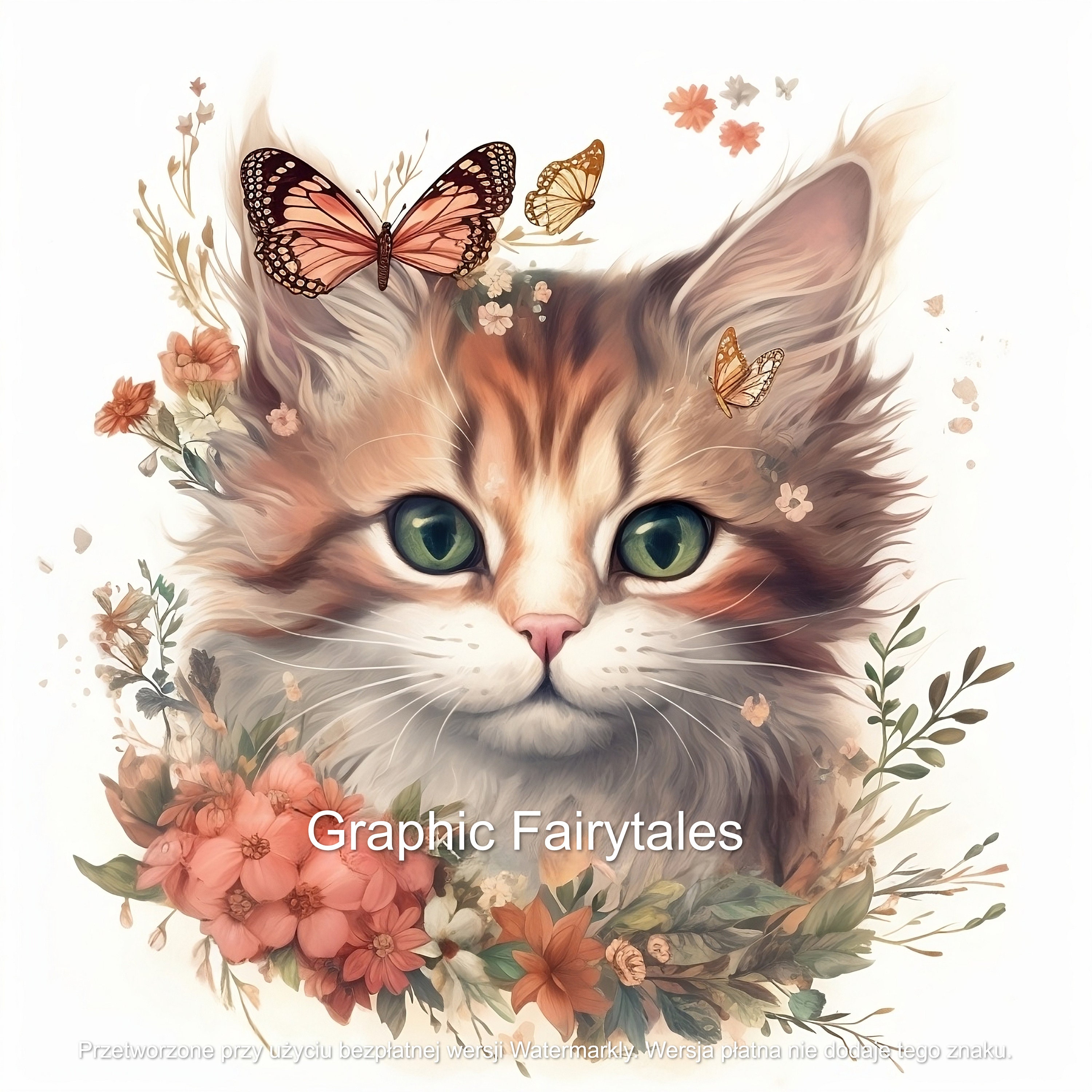 4 Watercolor Cute Kittens Clipart 3691px X 3691px for - Etsy
