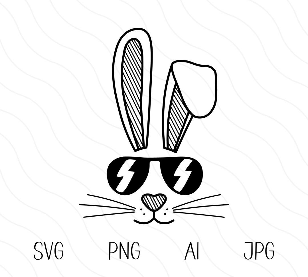 Bunny Wearing Sunglasses SVG | Easter Bunny Svg Cut File | Kids Easter ...
