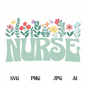 Floral Nurse Svg Png, RN Registered Nurse Svg, Nursing Life Svg Cut ...