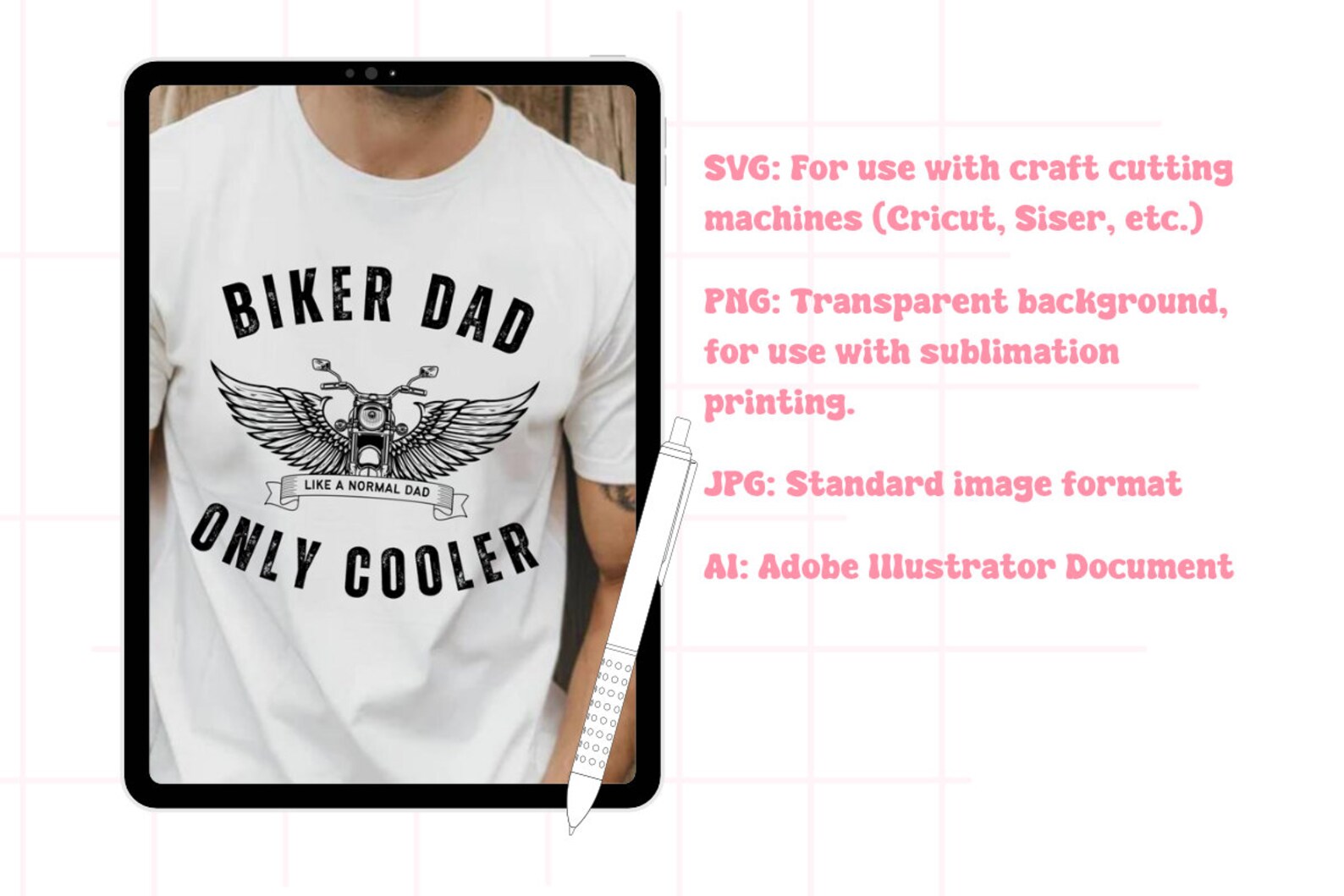 Biker Dad Svg PNG, Motorcycle Dad Svg Cut File, Fathers Day Svg, Cool ...