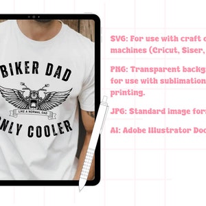 Biker Dad Svg PNG, Motorcycle Dad Svg Cut File, Fathers Day Svg, Cool ...