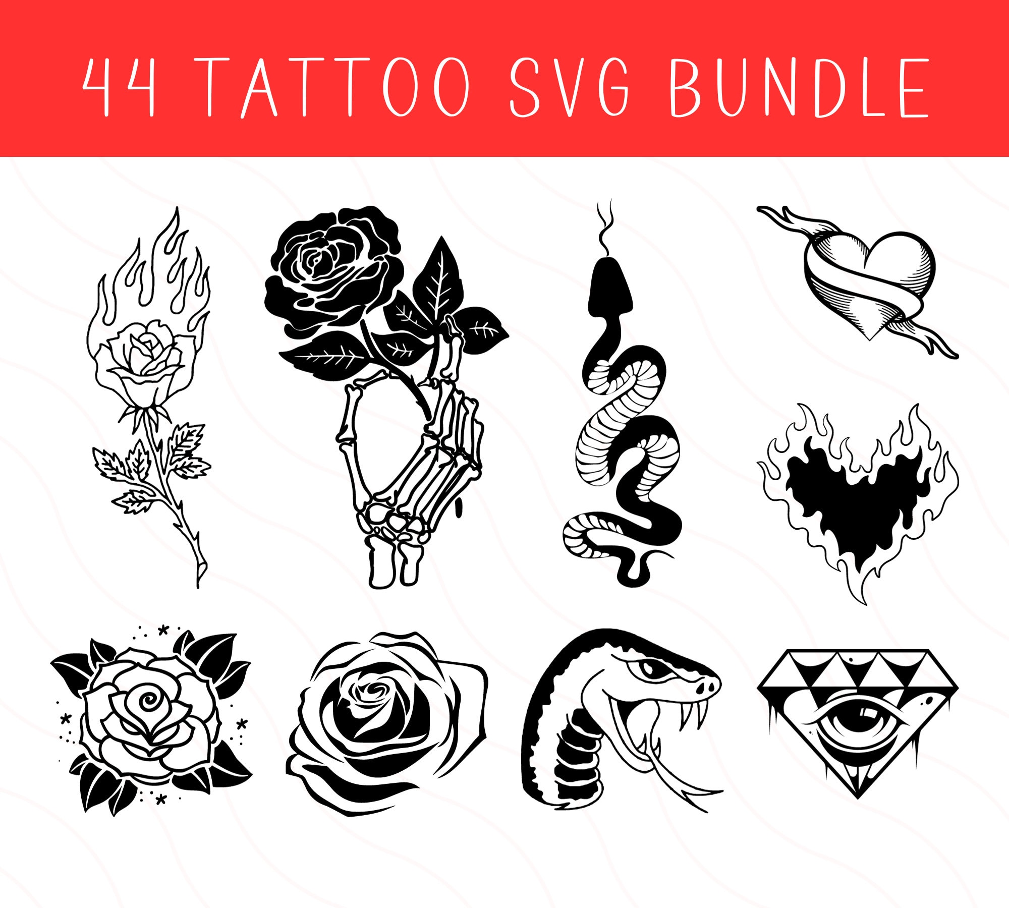Flash Tattoo SVG Bundle | Tattoo Clipart Cut Files for Cricut ...
