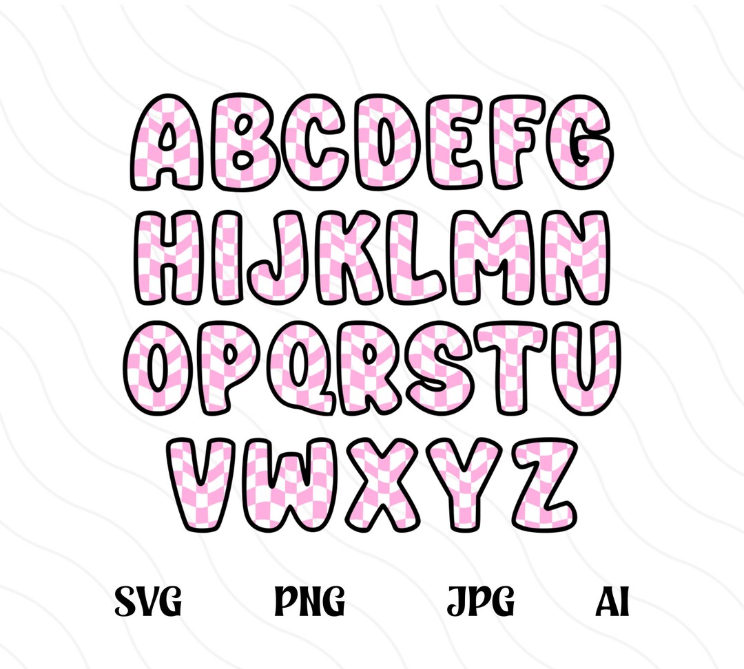 Checkered Font Svg Png, Racing Alphabet Cut File, Checkered Pattern ...
