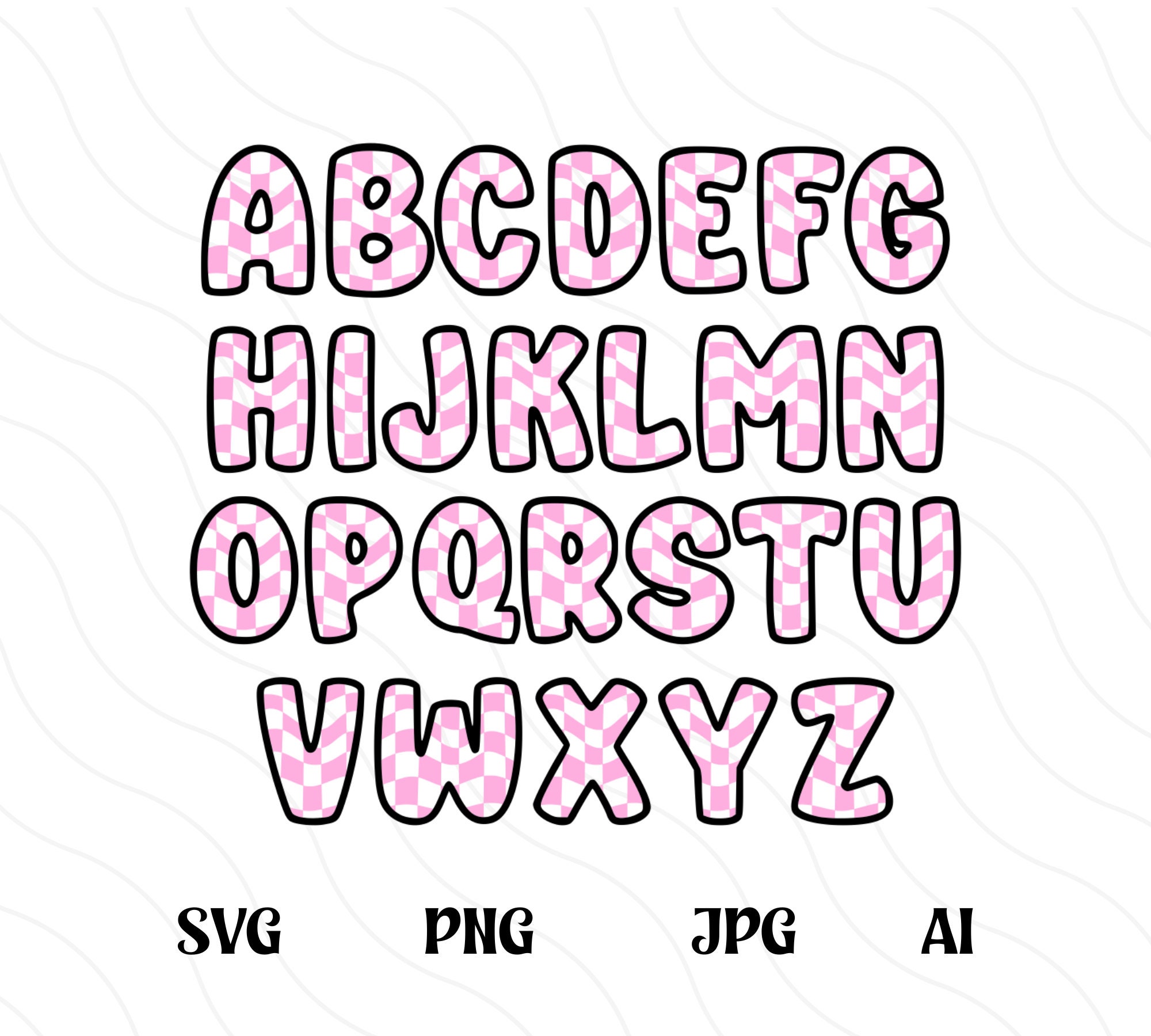 Checkered Font Svg Png, Racing Alphabet Cut File, Checkered Pattern ...