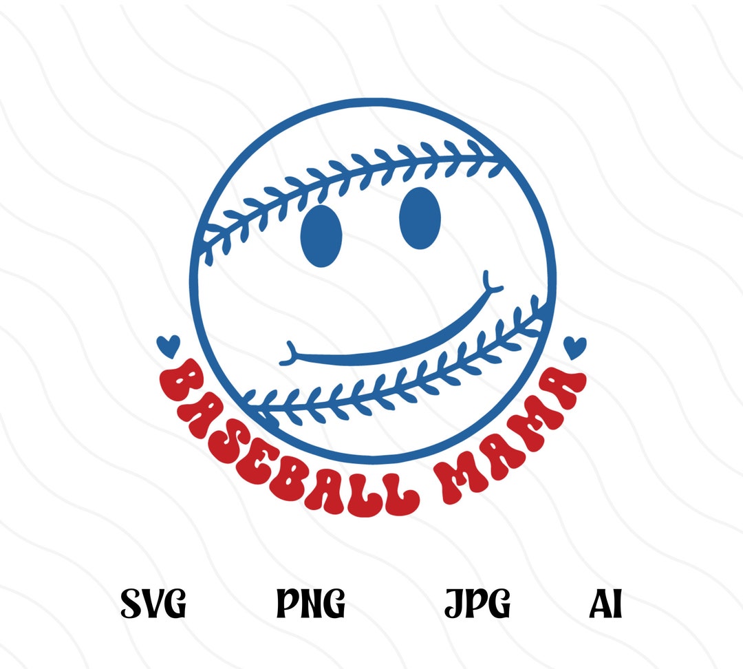 Baseball Mama SVG, Baseball Mom Cut File, Baseball Smiley Face Clipart ...