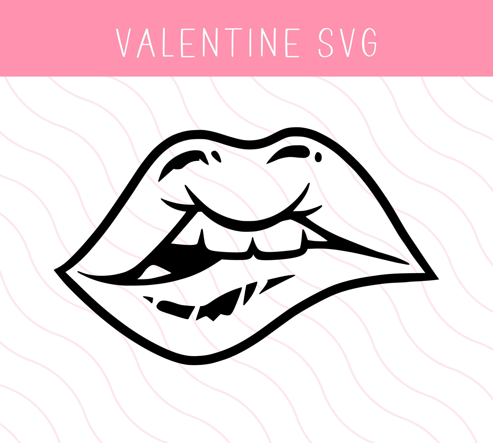 Lip Bite SVG Cut File for Cricut Seductive Lips SVG Sexy Valentines Day ...