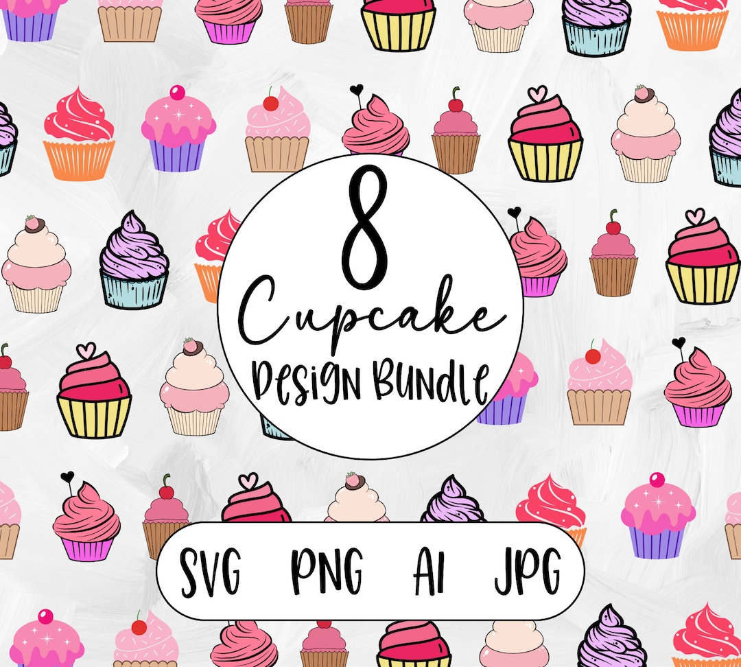 Cupcake SVG Bundle | Cupcake Cut File for Cricut | Layered Birthday ...