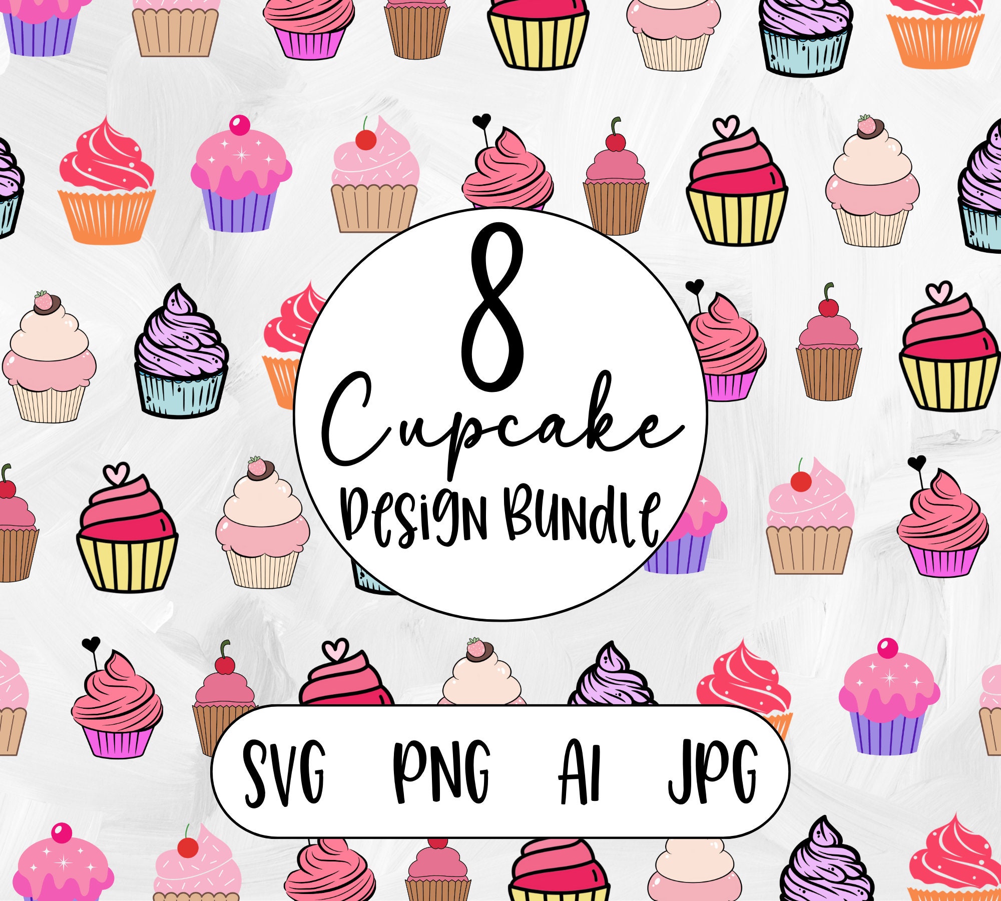 Cupcake SVG Bundle Cupcake Cut File for Cricut Layered Birthday Shirt ...