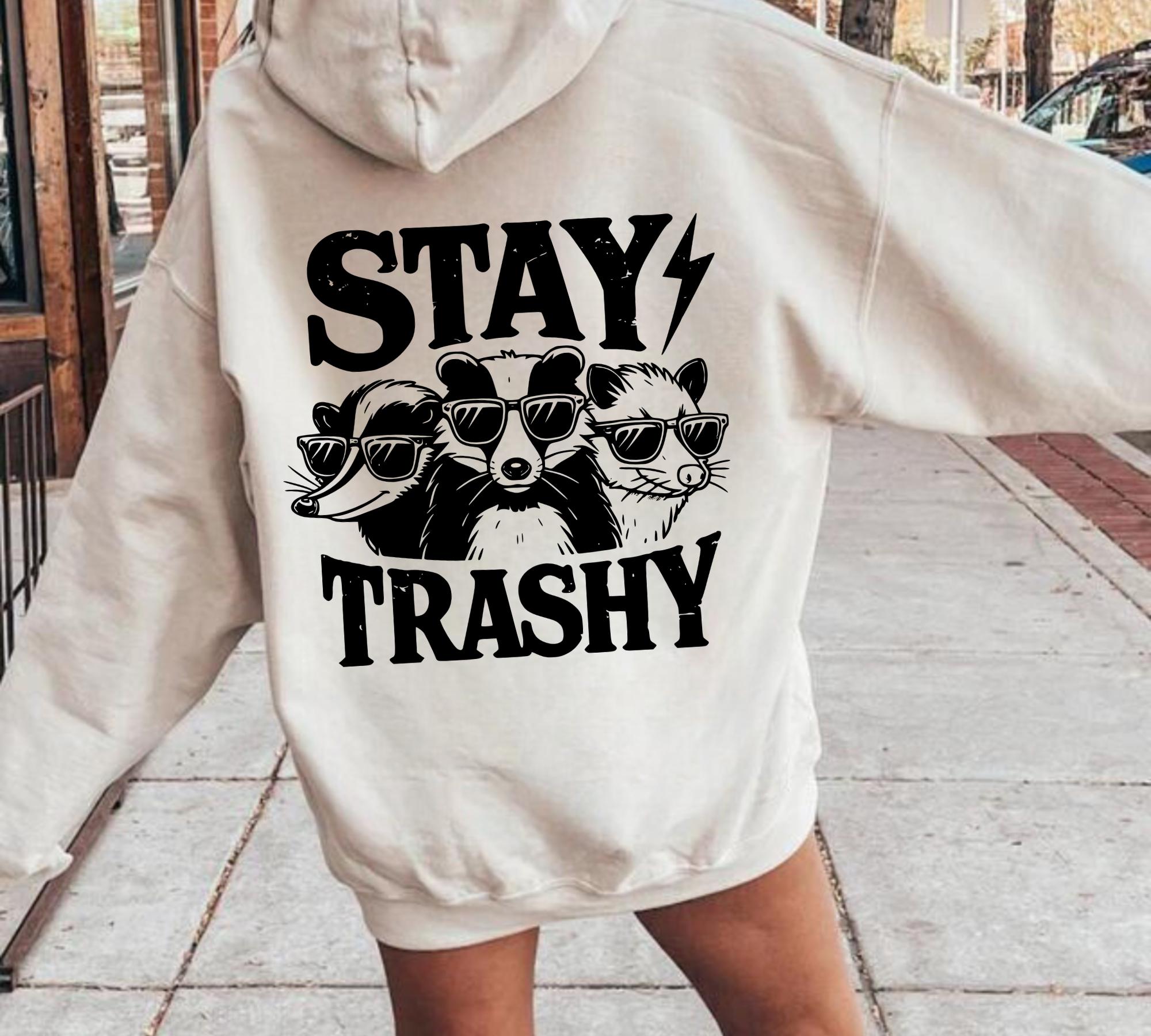 Stay Trashy Svg Png, Funny Raccoon Svg Cut File, Opossums Squad Gang ...