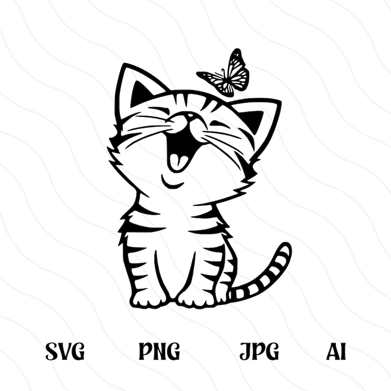 Cute Cartoon Cats Svg - Etsy