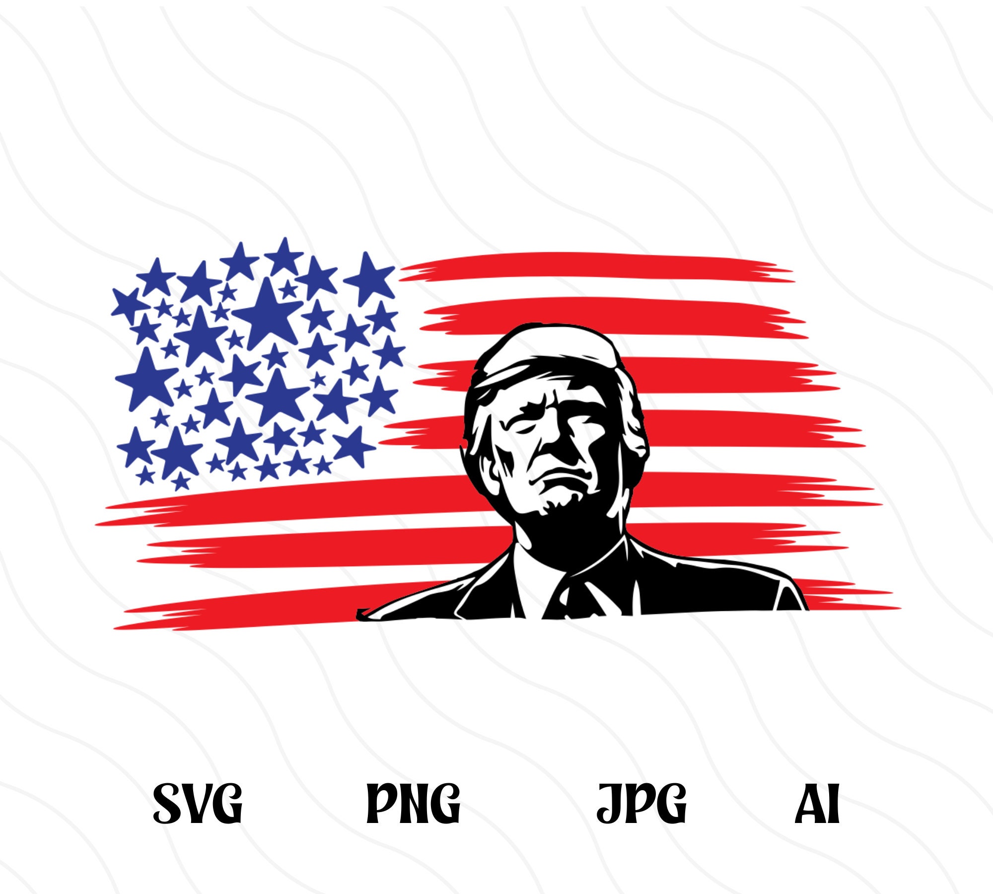 Trump Flag Svg Png, Trump Silhouette Svg Cut File, American Flag ...