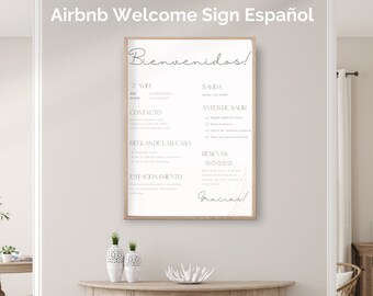 Spanish Airbnb Welcome Sign Template: Vacation Rental Printable ...