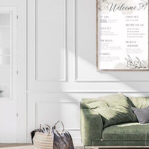 Airbnb Welcome Sign Template Canva Template Airbnb Wifi Sign - Etsy