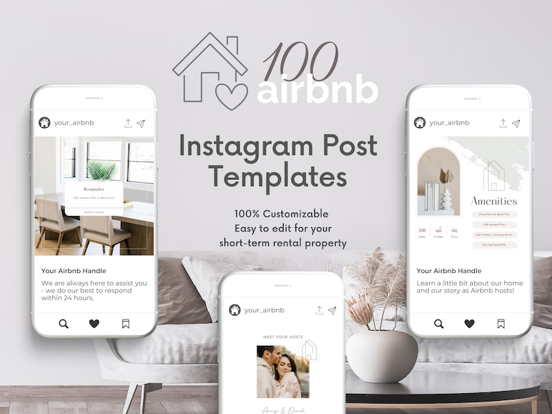 Airbnb Instagram Post Templates: VRBO Social Media (canva Editable) - Etsy