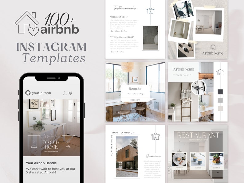 Airbnb Instagram Post Templates: VRBO Social Media (canva Editable) - Etsy