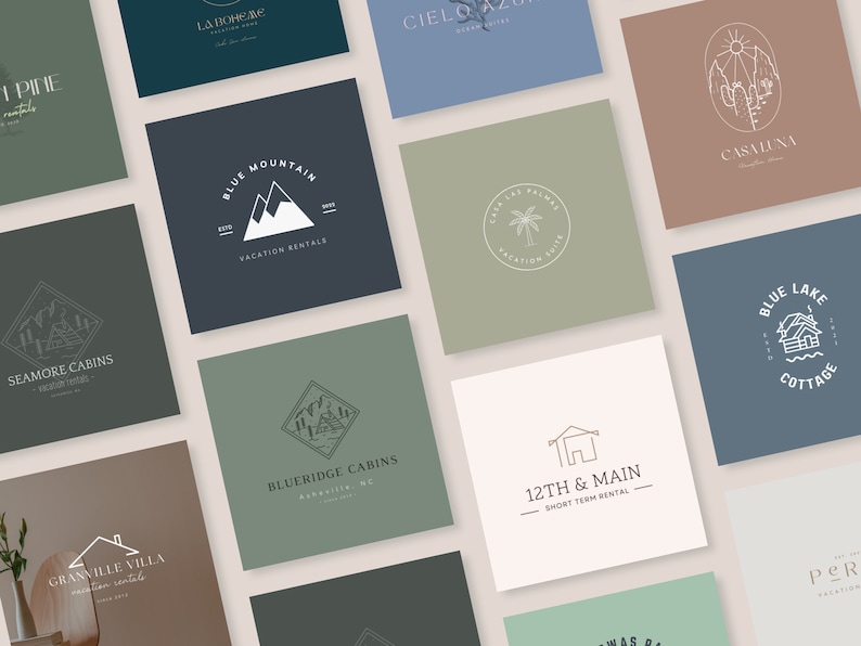 Mountain House Logo, Cabin Logo Design, Real Estate Logos, Canva ...