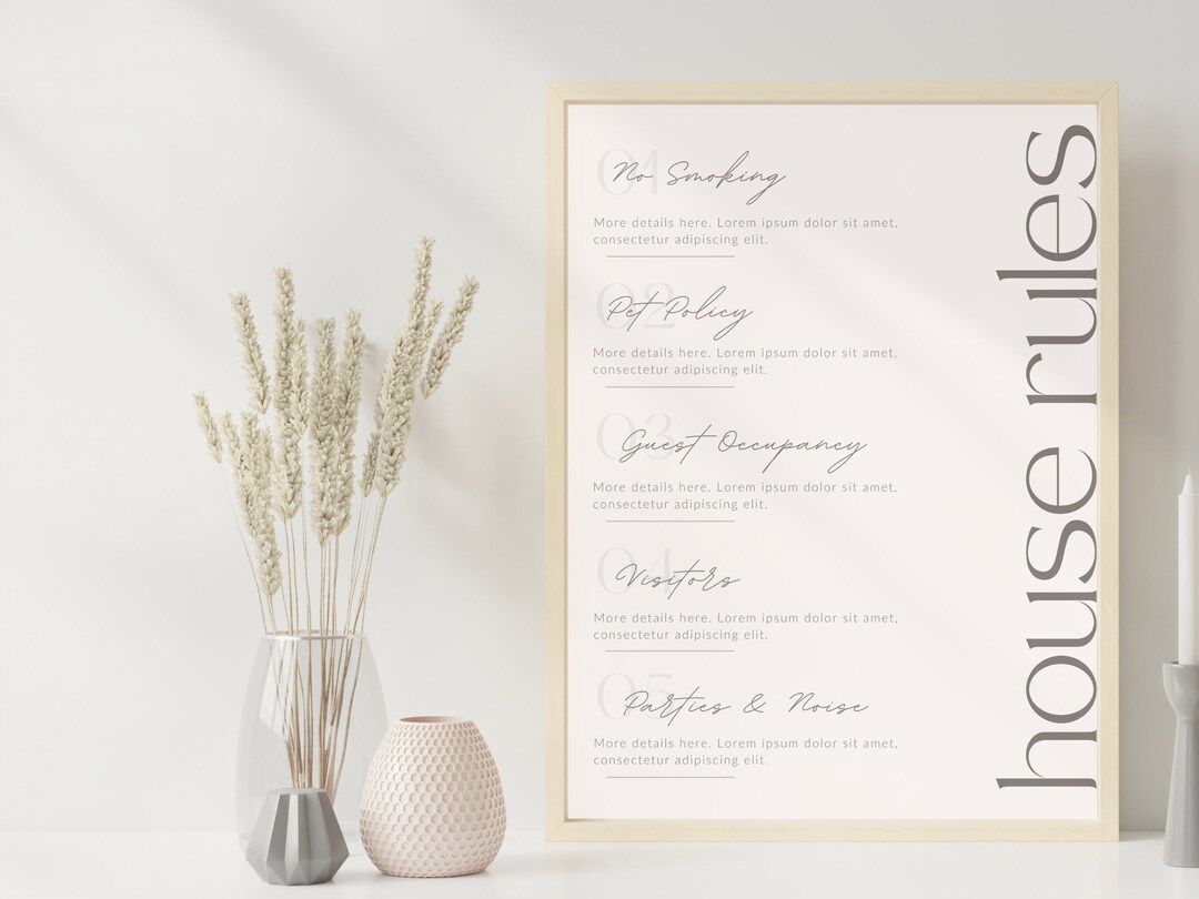 Airbnb Welcome Sign Template: House Rules, Wifi (canva Editable) - Etsy