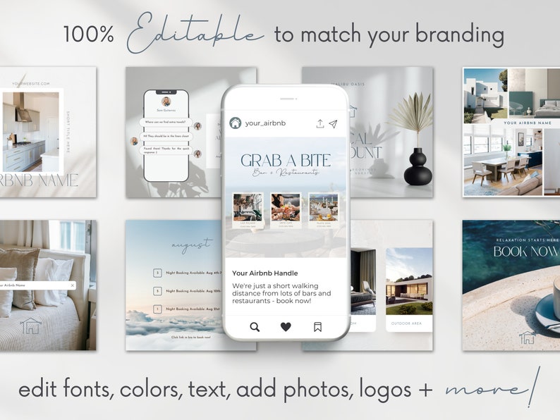 Airbnb Instagram Post Templates for Airbnb VRBO Social Media Template ...