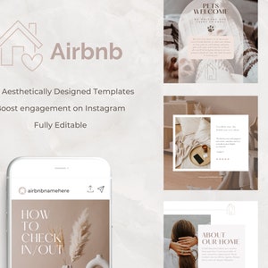 100 Airbnb Instagram Post Templates | Editable VRBO Social Media ...