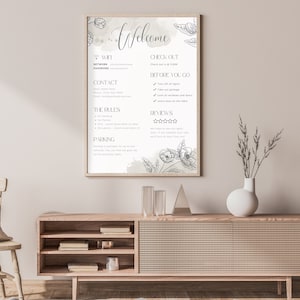 Airbnb Welcome Sign Template Canva Template Airbnb Wifi Sign - Etsy