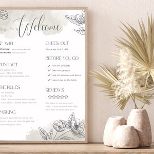 Airbnb Welcome Sign Template: House Rules, Wifi (digital Download) - Etsy