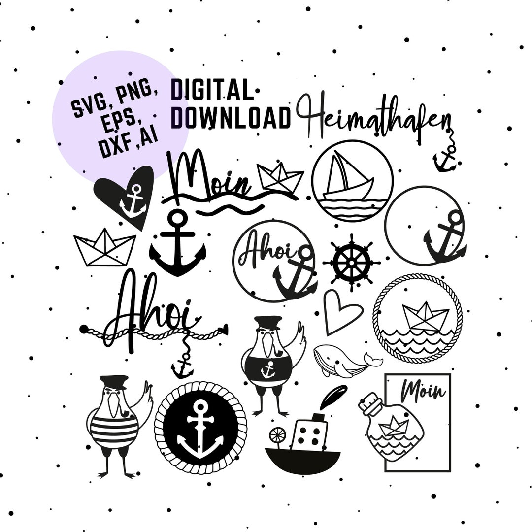 Plotter File Maritim Moin Svg Sea Plotter File Seagulls - Etsy