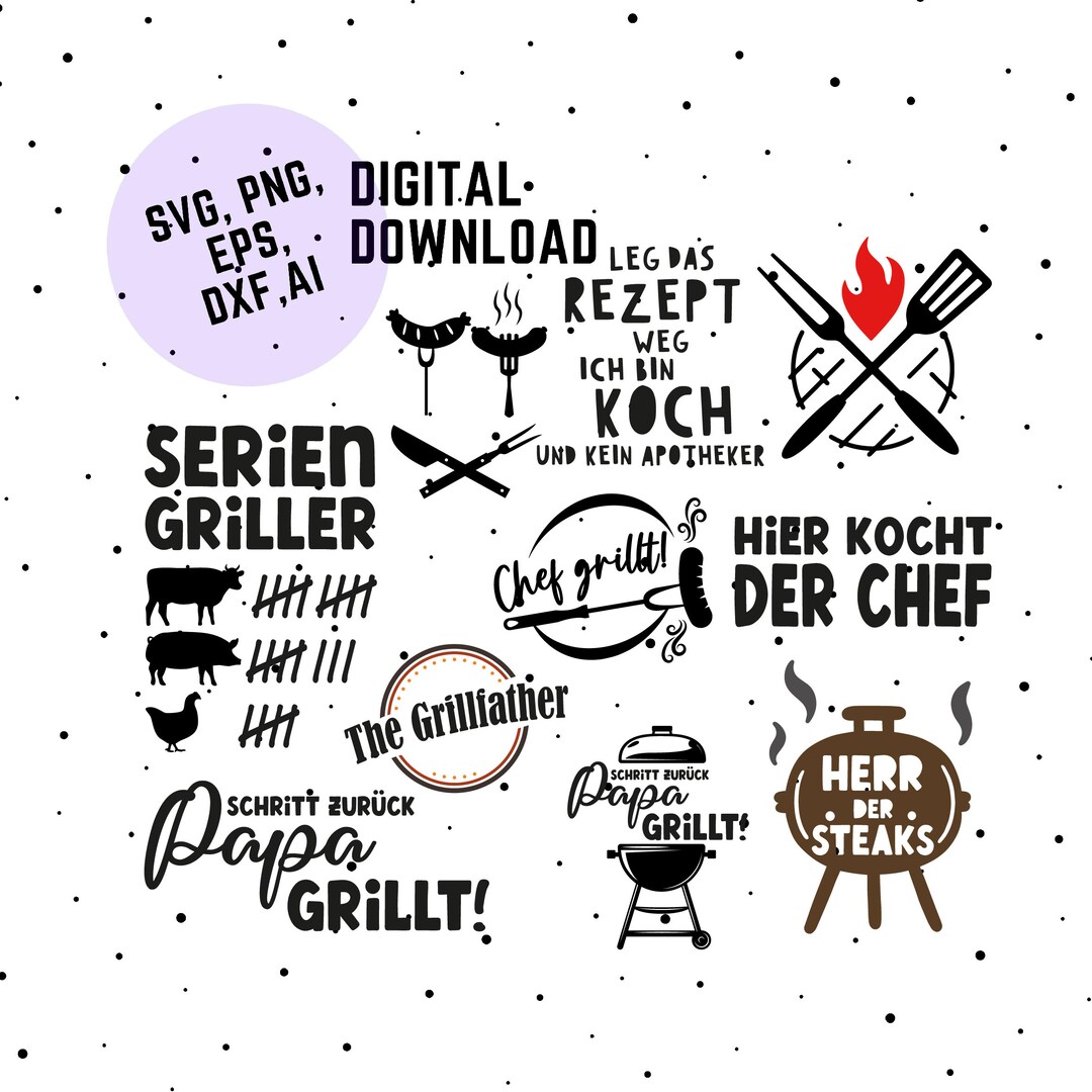German Plotter File Svg, Plotter File Grill, Grill and Dad Sayings ...