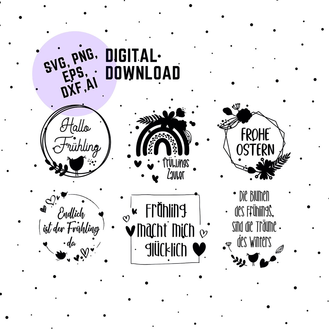 Plotterdatei Blumen,Plotterdatei German Frohe Frühling Svg, Frohe ...