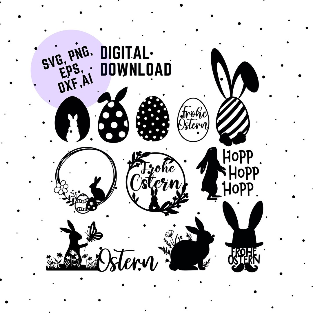 Plotterdatei Ostereier SVG Frohe Ostern German Svg Plotter - Etsy Canada