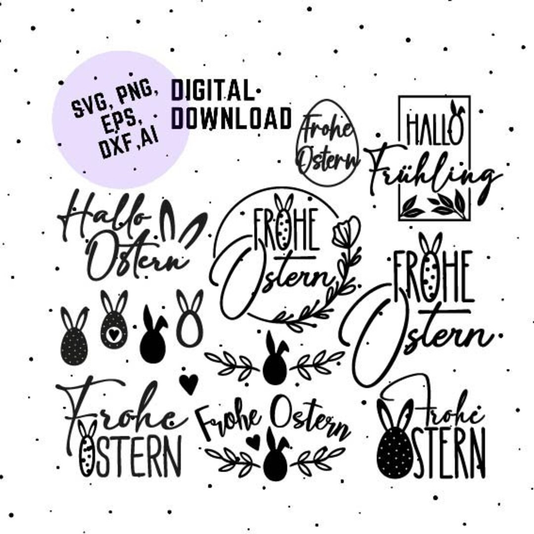 Ostern Plotterdatei, German Frohe Ostern plotter file Svg, Plotterdatei Ostern SVG, Plotterdatei ...