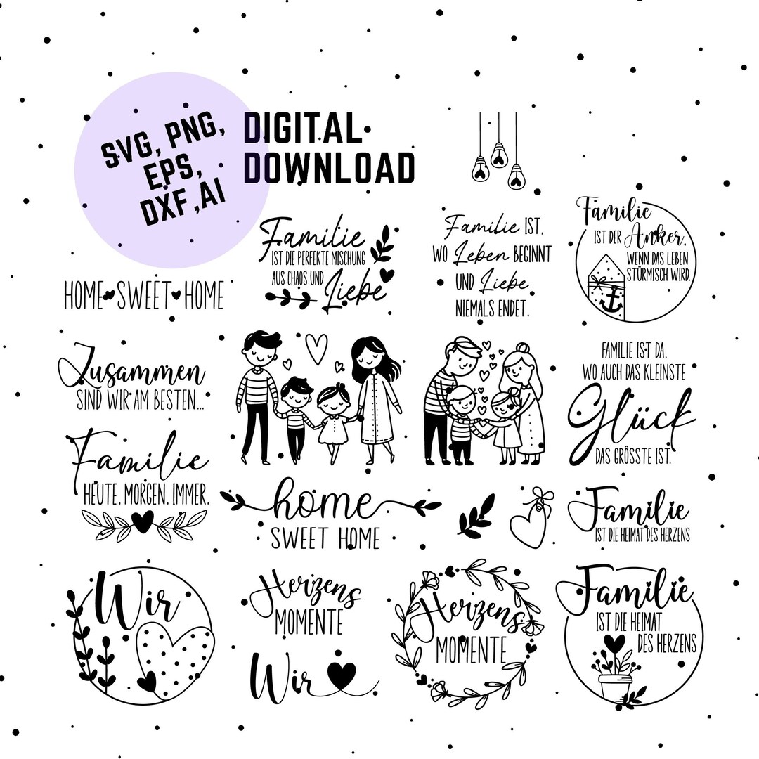 Familie Plotter File Home Svg Family Lettering Sayings Svg Familie ...