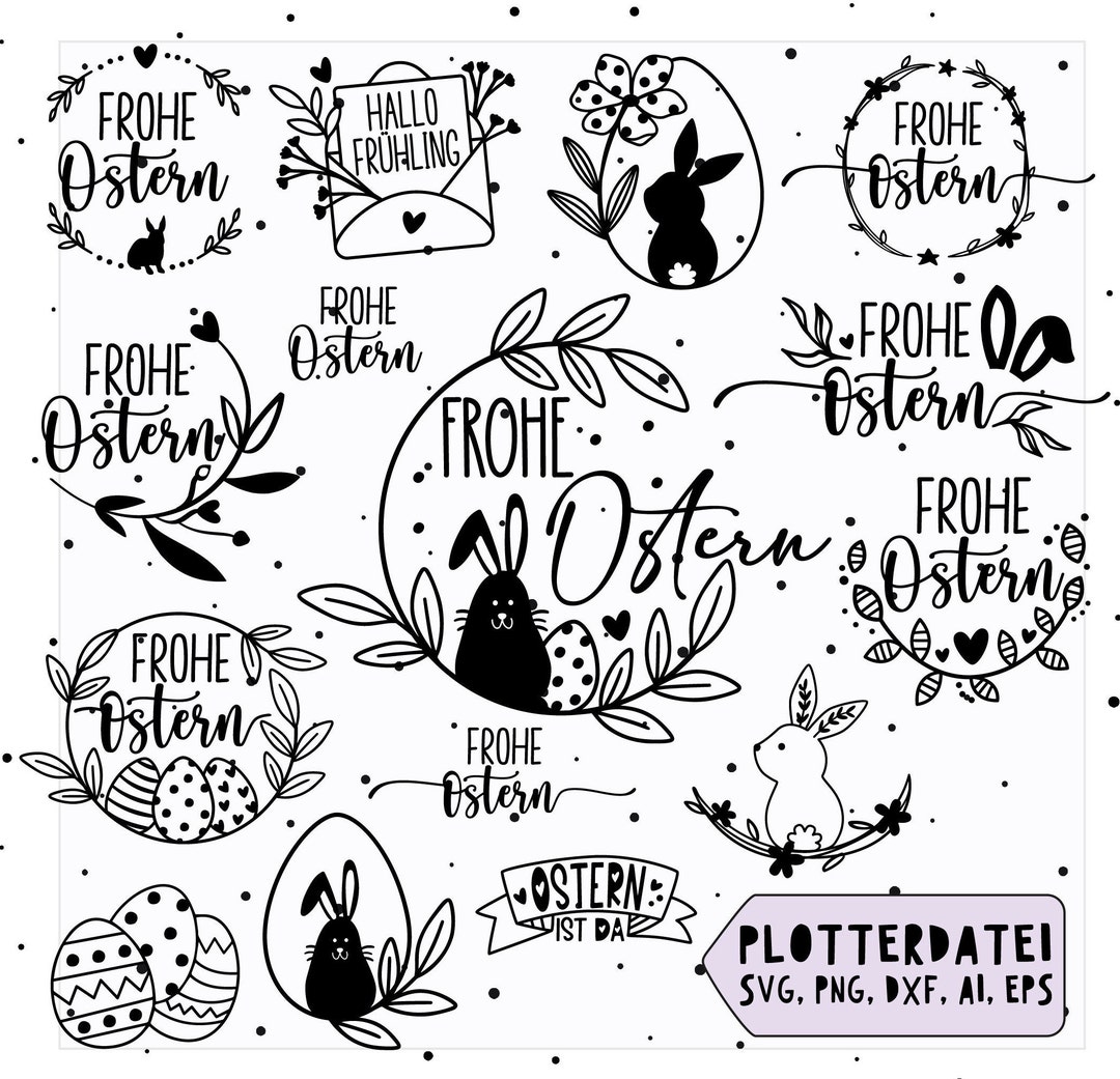 German Easter Plotterdatei SVG PNG, Bundle German Easter Cut file ...