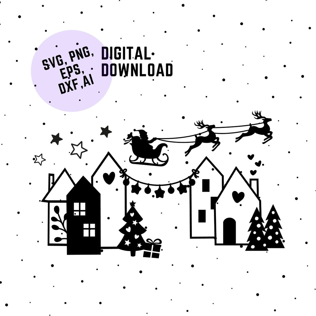 Winterdorf Plotterdatei, Weihnachten Svg Png, Christmas Svg, Weihnachten Svg, Plotterdatei ...