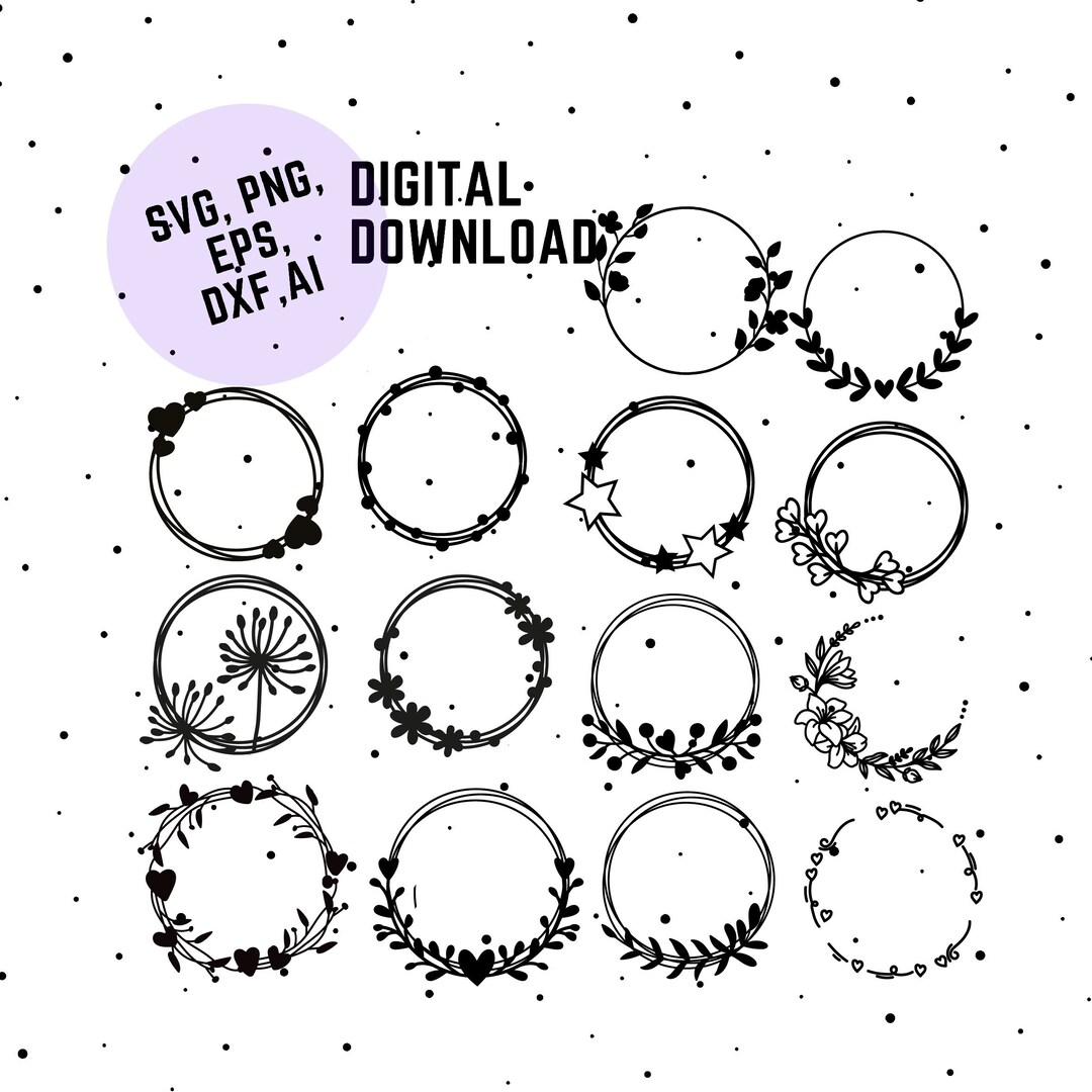 Doodle Frame Svg Bundle, Floral Frame Svg, Doodle Frame Png, Frame ...