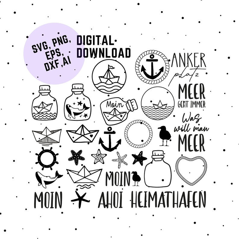 Bundle Plotterdatei Seefahrt Maritim SVG DXF Bundle Meer - Etsy.de