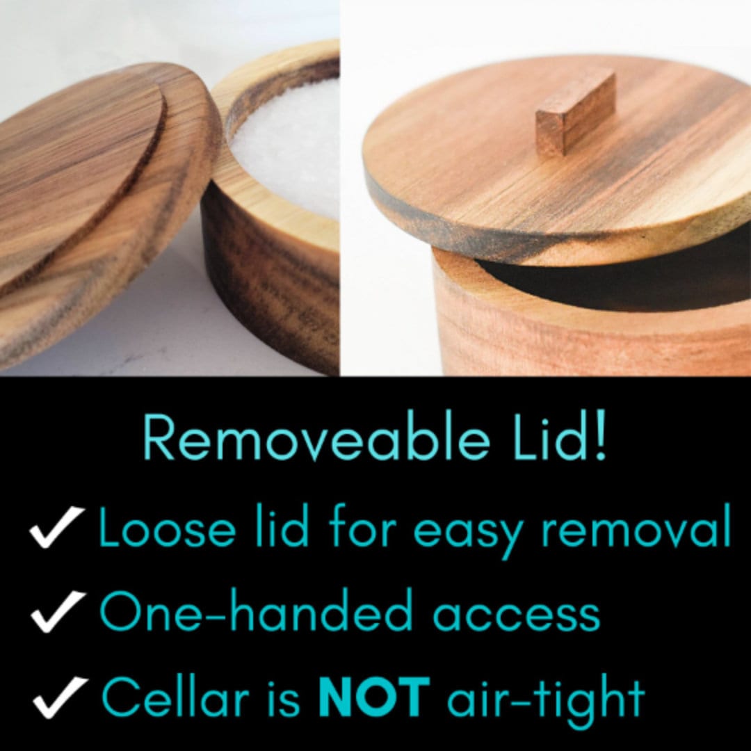 Salt Box 3 Oz Acacia Wooden Salt Box Salt Keeper Salt Holder 3.5 X 3.5 ...