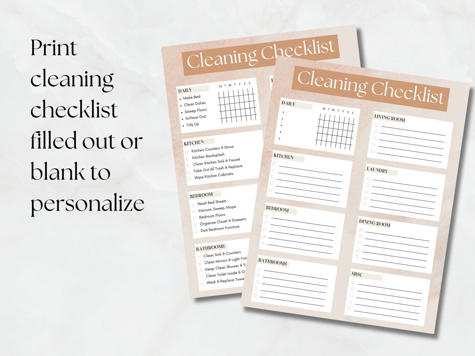 Printable Weekly Cleaning Checklist, ADHD Cleaning Schedule, Flylady ...