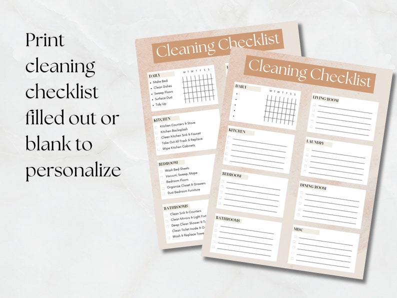 Printable Weekly Cleaning Checklist, ADHD Cleaning Schedule, Flylady ...