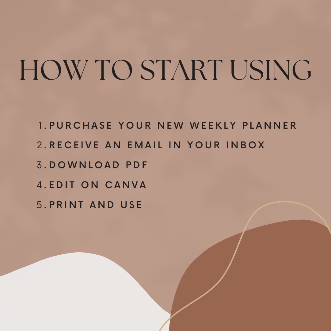 Weekly Planner Printable to Do List, Minimal Weekly Schedule, Weekly ...