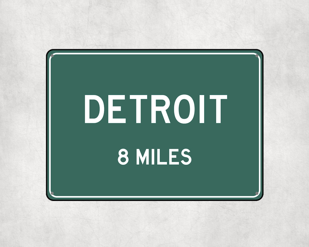 PERSONALIZED DETROIT Sign, Detroit City Distance Sign, City of Detroit ...