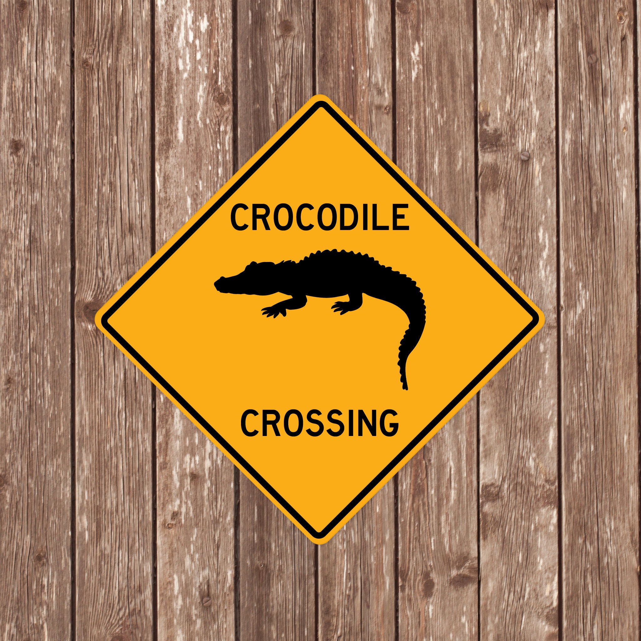 CROCODILE CROSSING SIGN - Crocodile Crossing Signs, Crocodiles, Warning ...