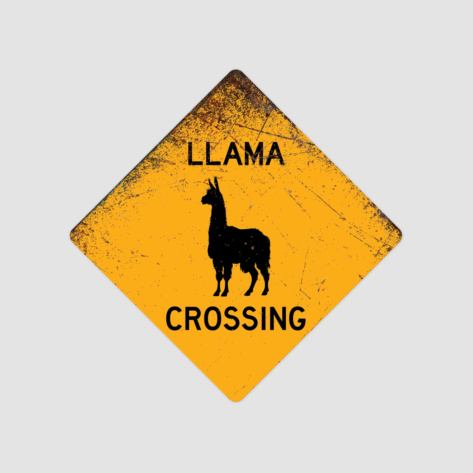 LLAMA CROSSING SIGN Llama Crossing Signs, Llamas, Warning Llama ...