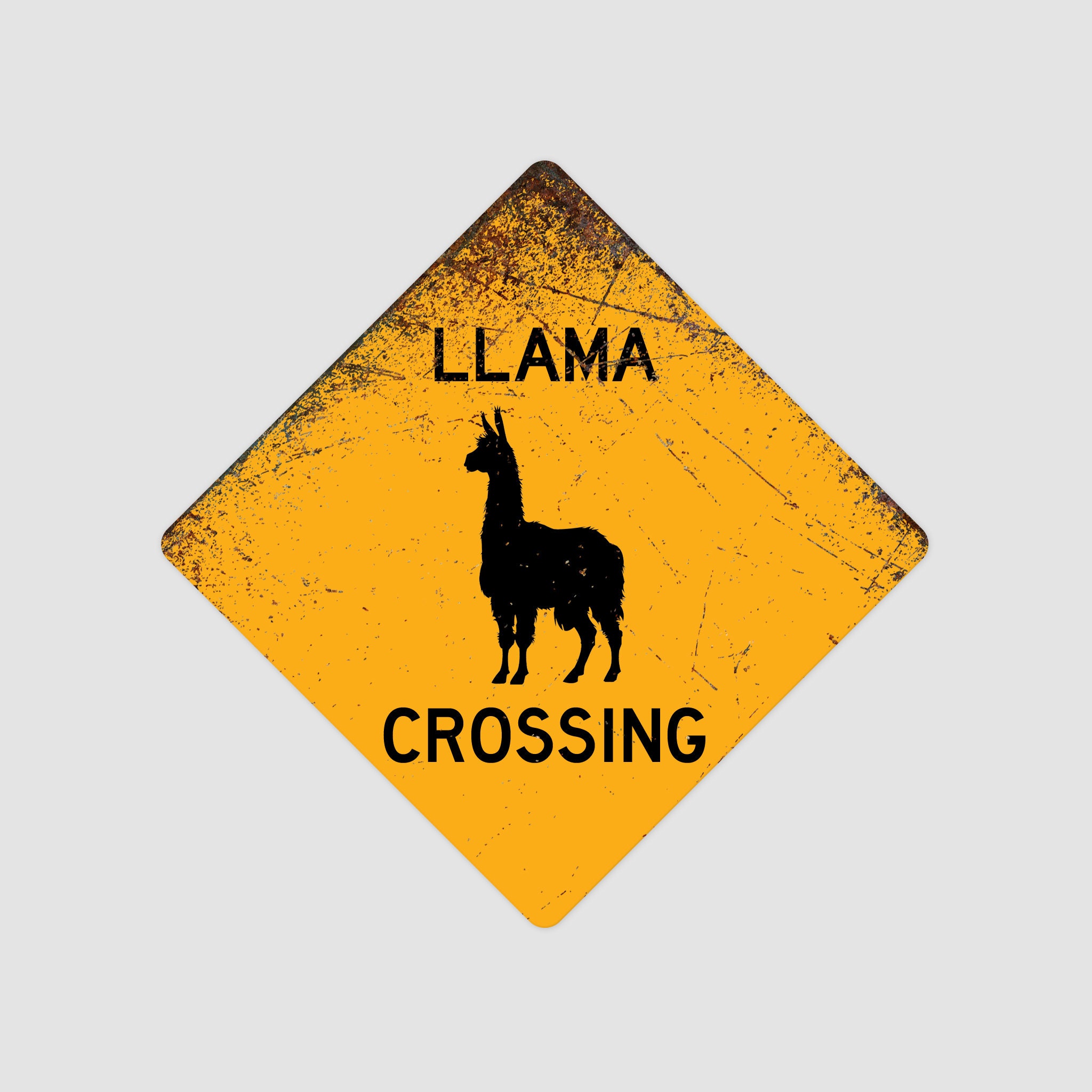 LLAMA CROSSING SIGN Llama Crossing Signs, Llamas, Warning Llama ...