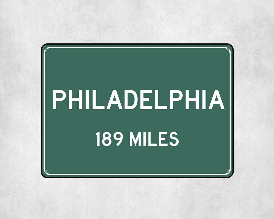 PERSONALIZED PHILADELPHIA Sign, Philadelphia City Distance Sign, City ...