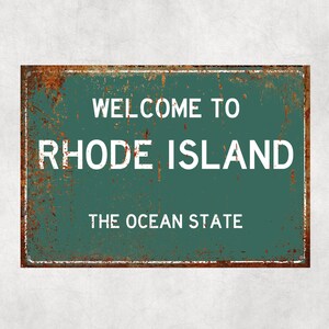 Welcome to Rhode Island Sign, Rhode Island Metal Sign, Rhode Island ...