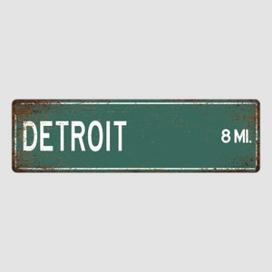 PERSONALIZED DETROIT Sign, Detroit City Distance Sign, City of Detroit ...