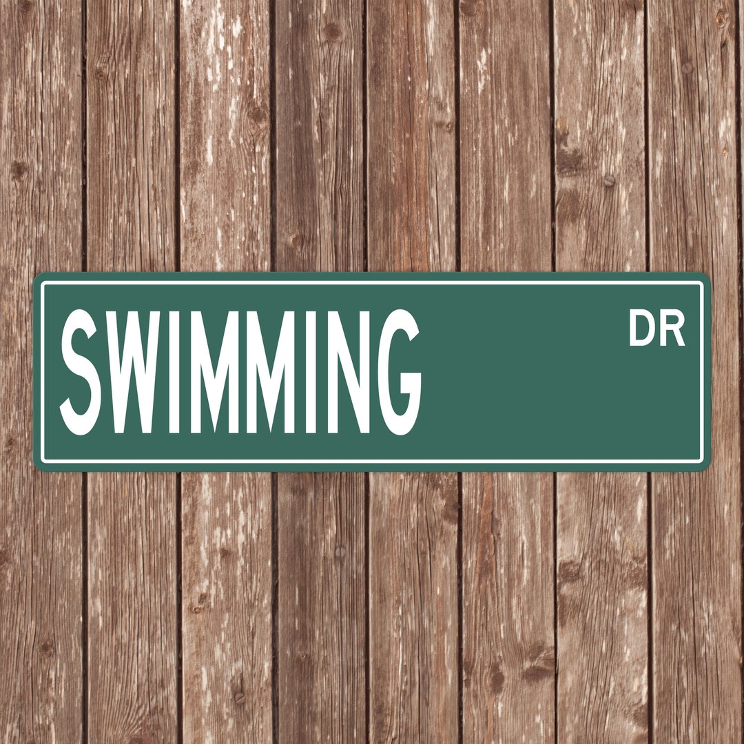 Custom Swimming Street Sign - Perfect Gift for Swimming Fans & Swimmers ...