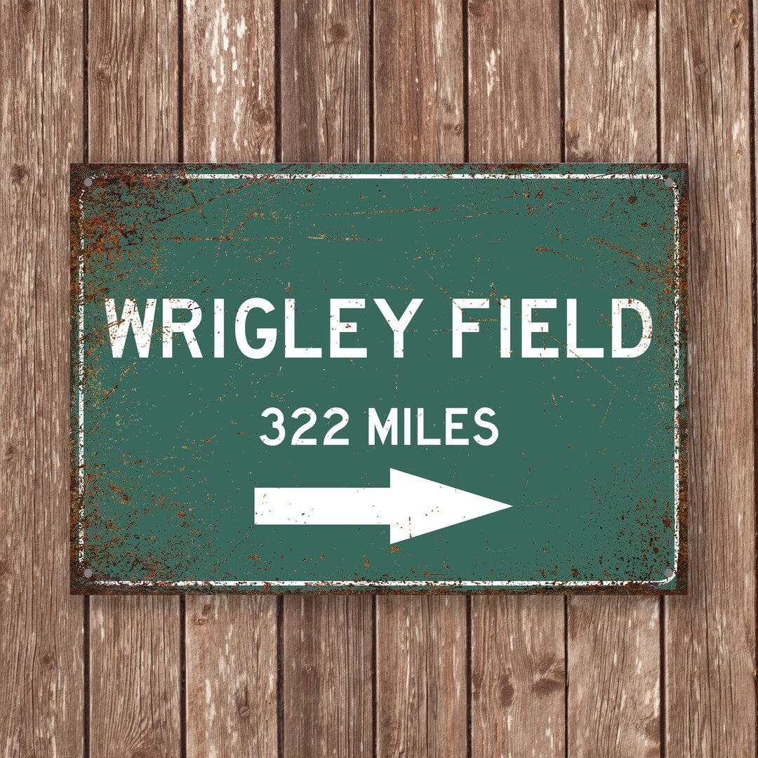 PERSONALIZED WRIGLEY FIELD Distance Sign, Wrigley Field Stadium ...