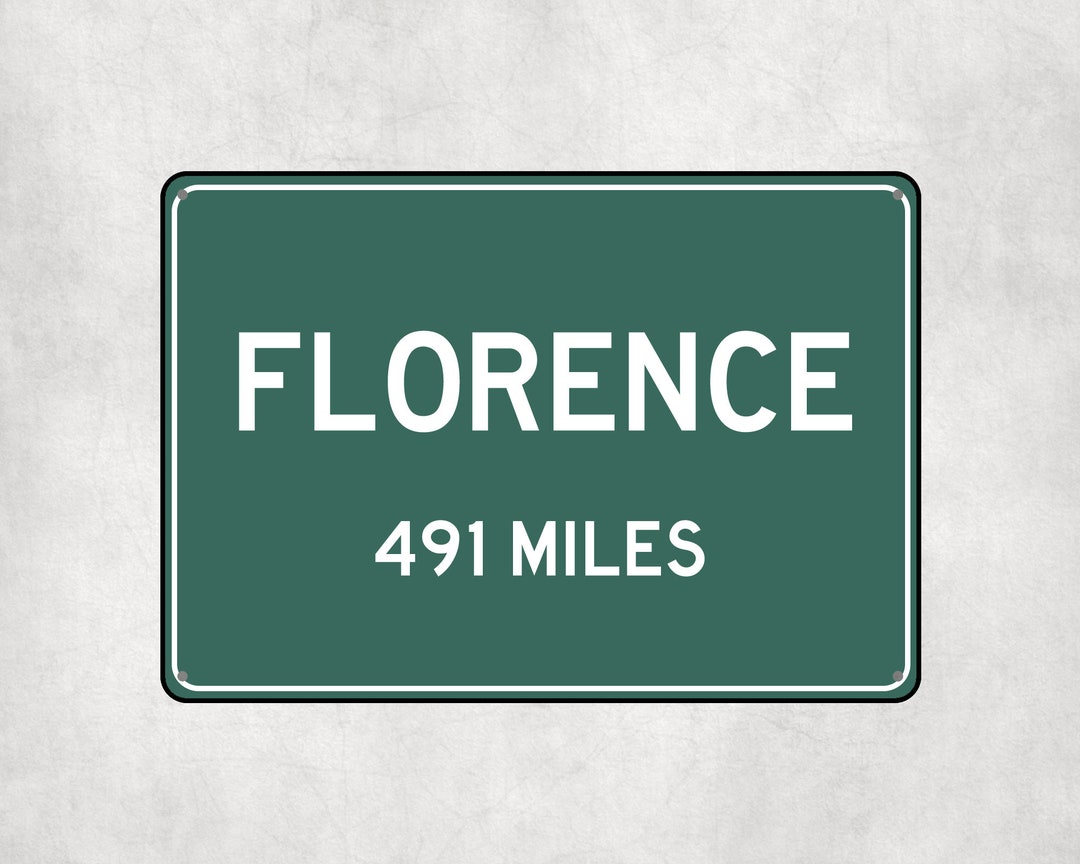 Personalized Florence City Distance Sign: Vintage Metal Souvenir - Etsy